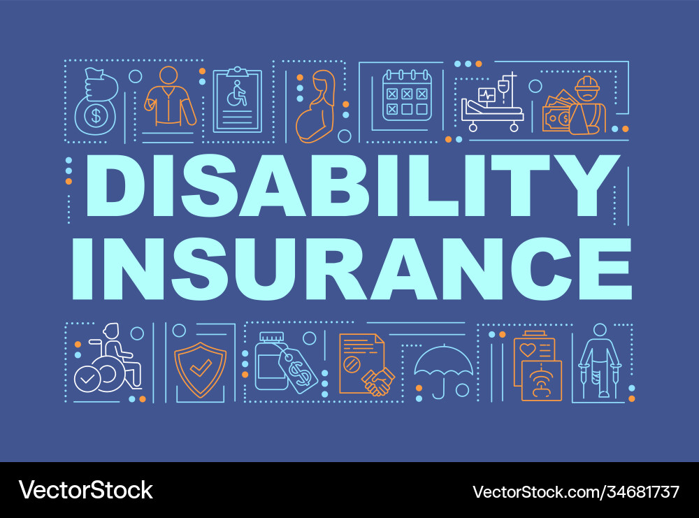 Disability insurance word concepts banner Vector Image