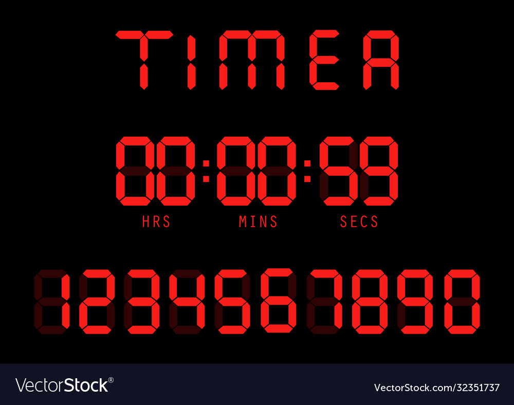 Electronic timer fluorescent digital display Vector Image