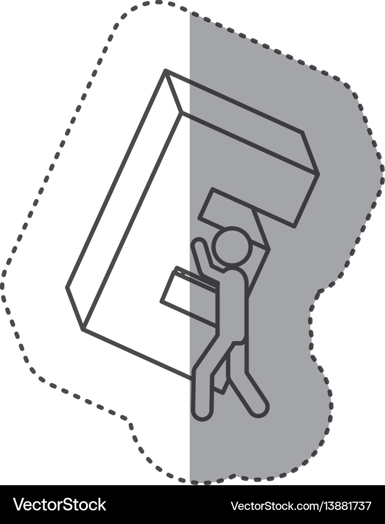 Figure person with e symbol in his hands Vector Image