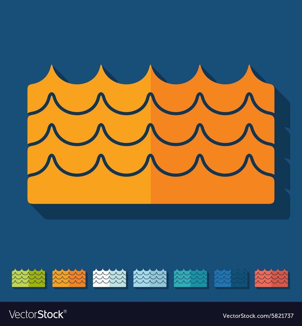 Flat design wave Royalty Free Vector Image - VectorStock
