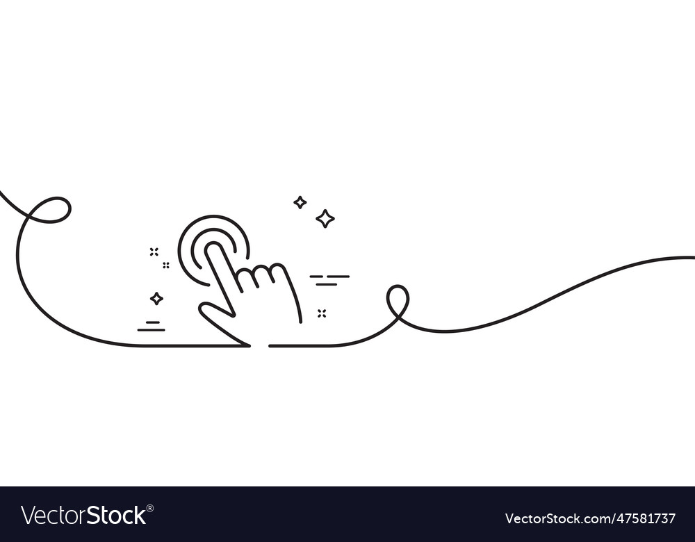 Hand Cursor Line Icon Click Action Sign Royalty Free Vector