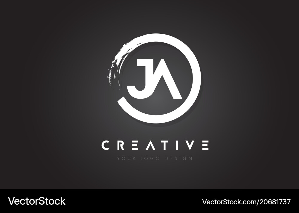 Ja circular letter logo with circle brush design Vector Image
