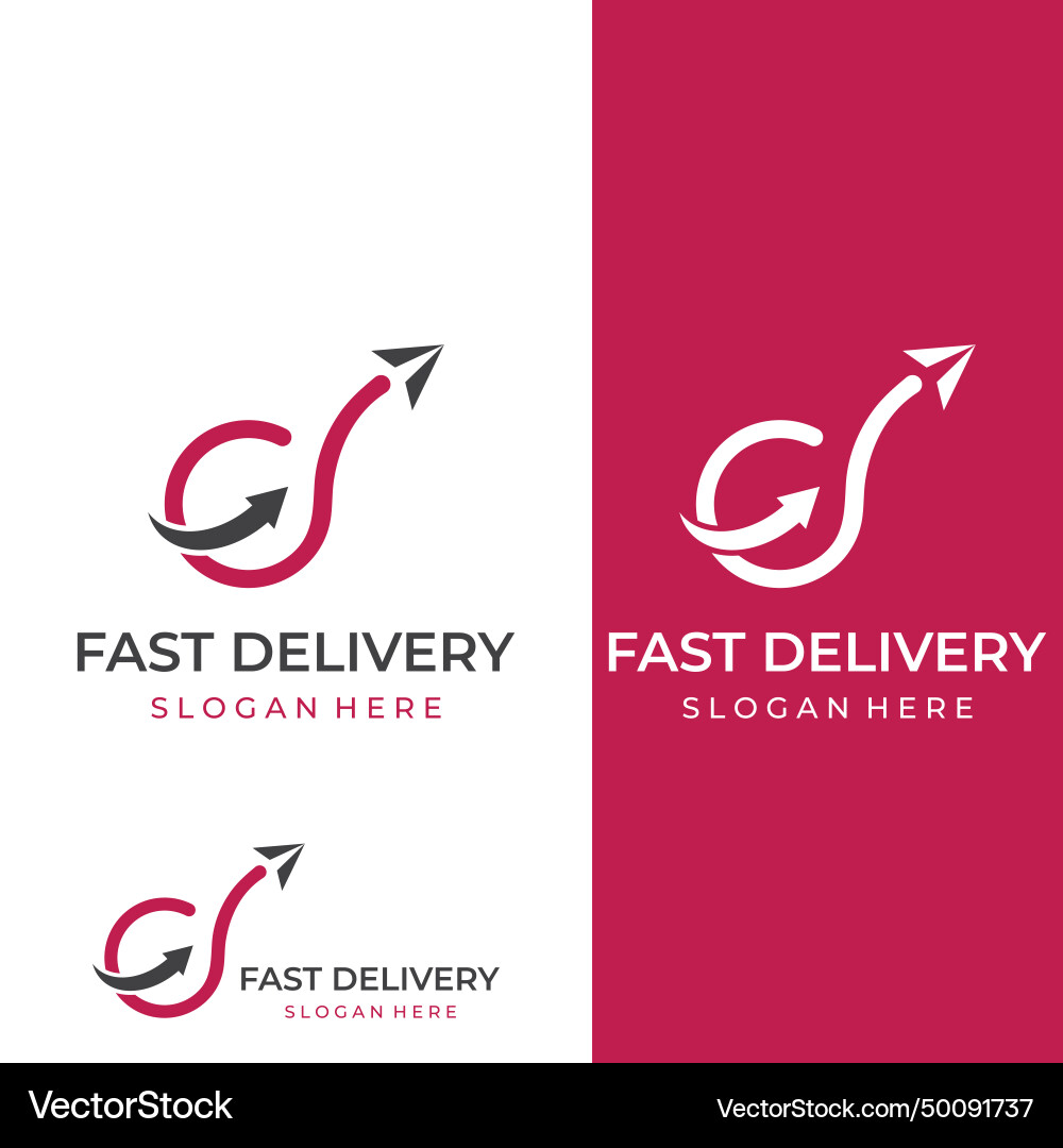 Logistics company logo arrow icon fast Royalty Free Vector
