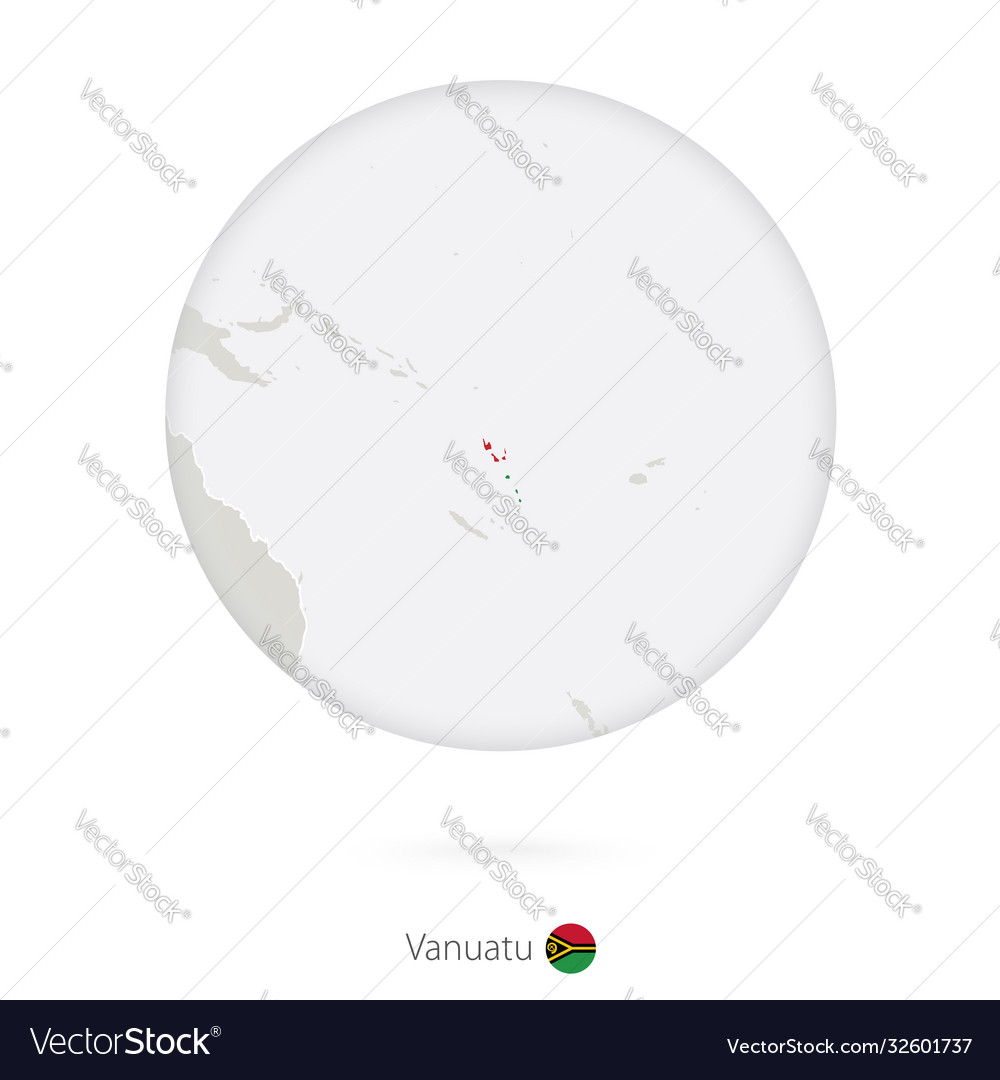 Map vanuatu and national flag in a circle Vector Image