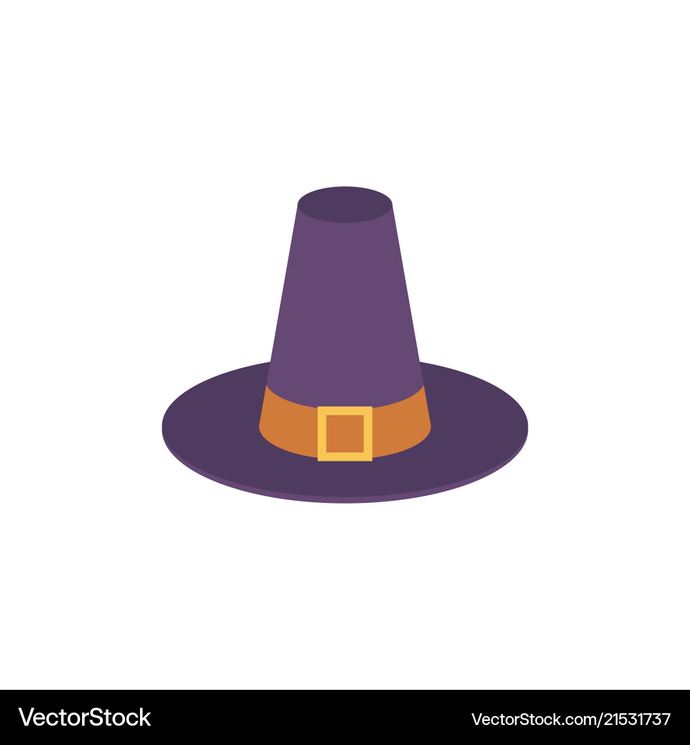Pilgrim blue hat with buckle and belt Royalty Free Vector