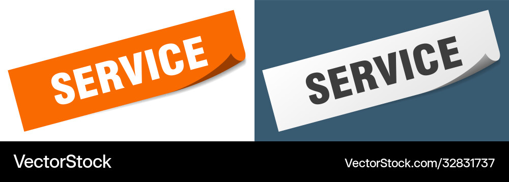Service paper peeler sign set sticker Royalty Free Vector