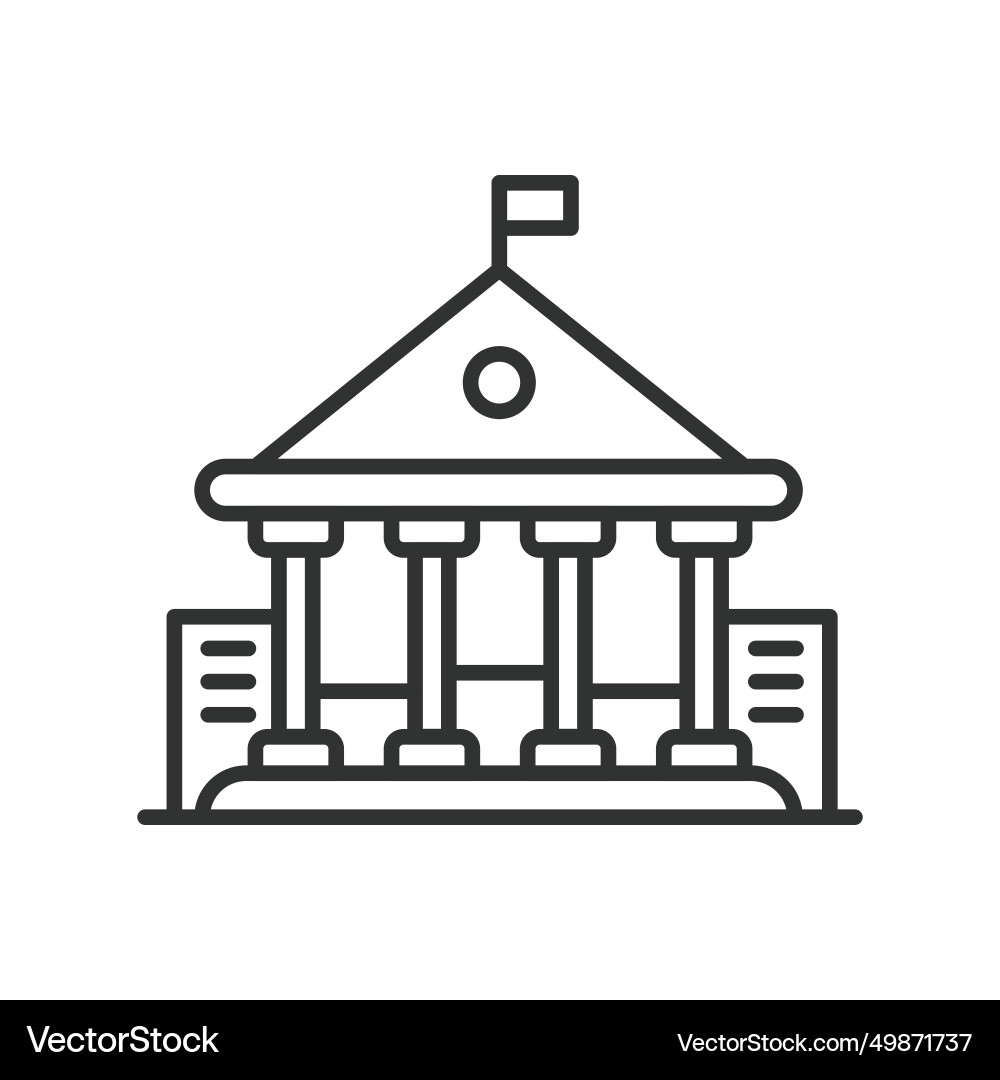 University icon line design college academy Vector Image