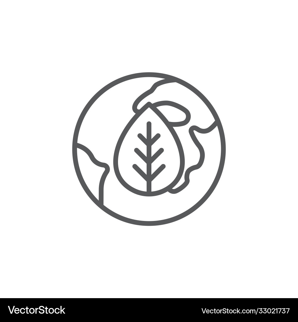 World ecology icon symbol isolated on white Vector Image