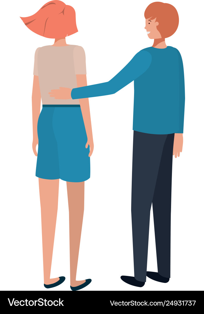 Young couple avatar character Royalty Free Vector Image