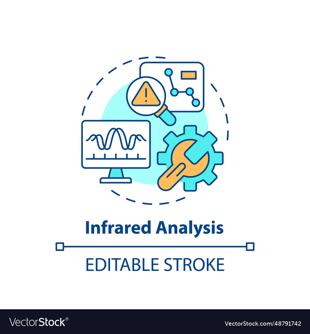 2d colorful thin linear icon infrared analysis Vector Image