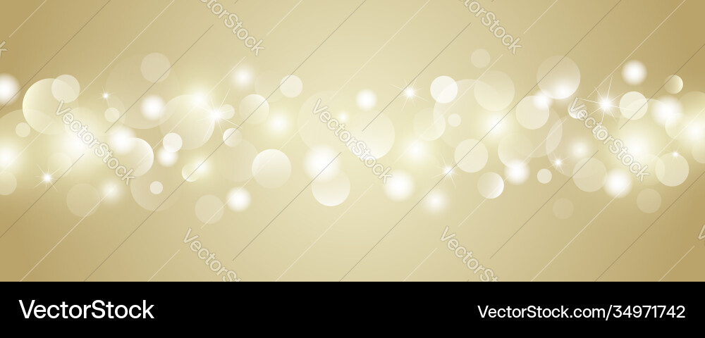 Abstract gold bokeh lights background Royalty Free Vector
