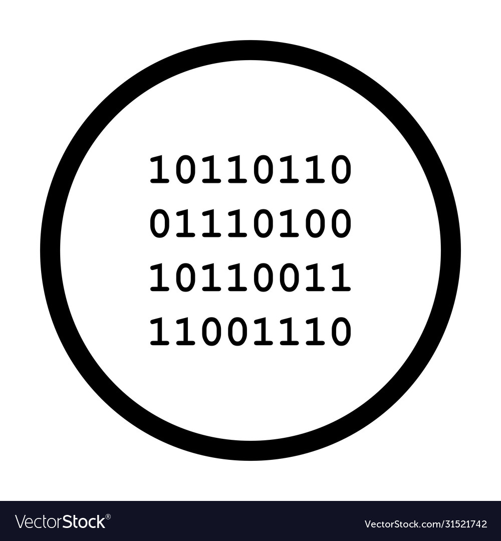 Binary code and circle Royalty Free Vector Image