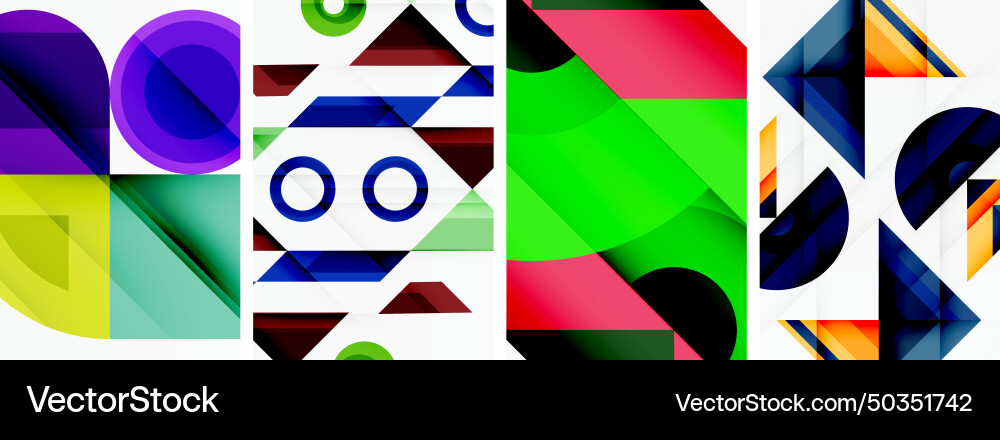 Bright colorful geometric abstract poster Vector Image