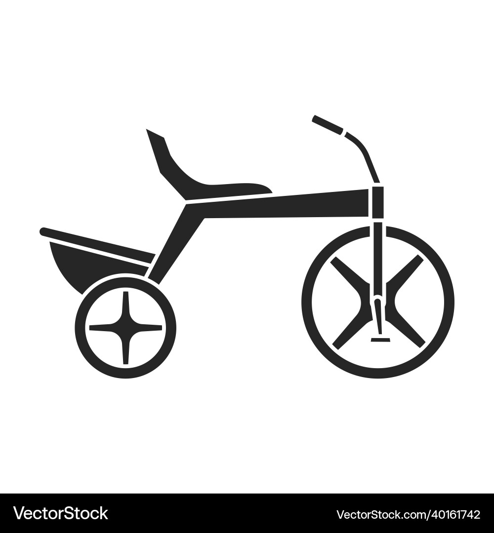 Child bicycle isolated black icon Royalty Free Vector Image