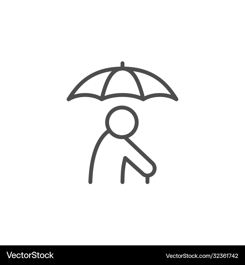 Elderly care line outline icon Royalty Free Vector Image