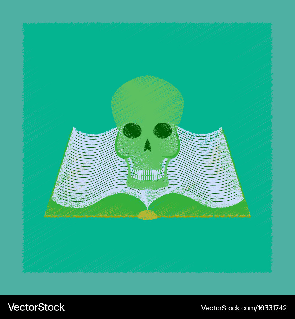 Flat on background of book skull Royalty Free Vector Image