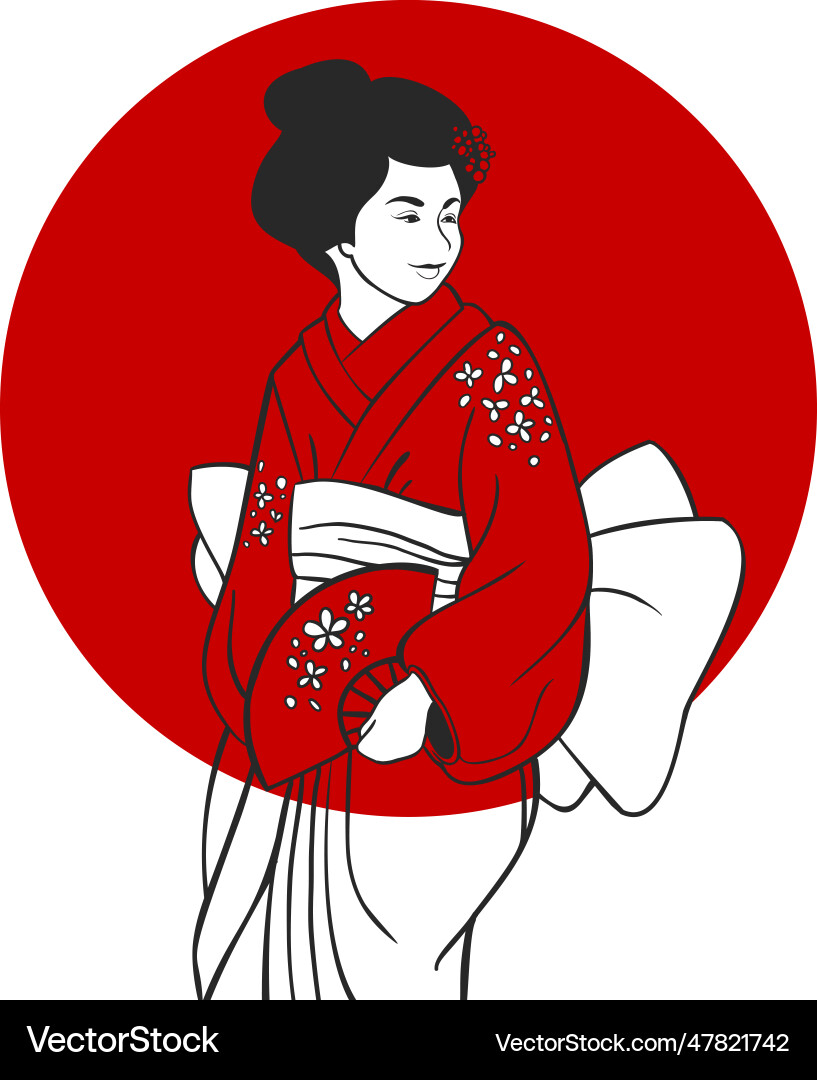Geisha portrait portrait Royalty Free Vector Image