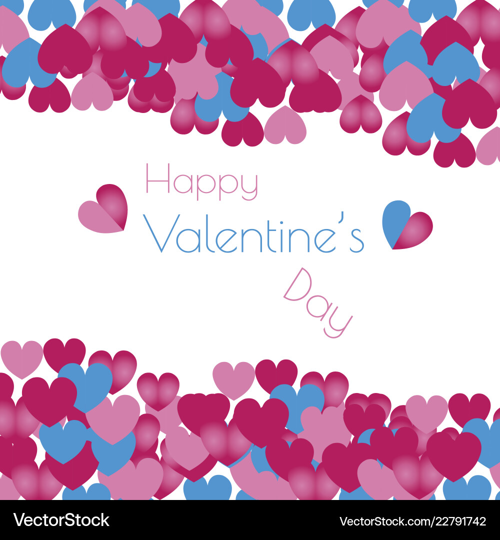 Happy valentines day typography design with paper Vector Image