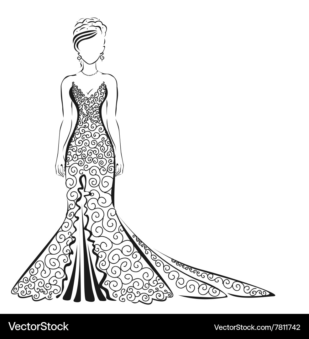 Lace dress on a white background Royalty Free Vector Image