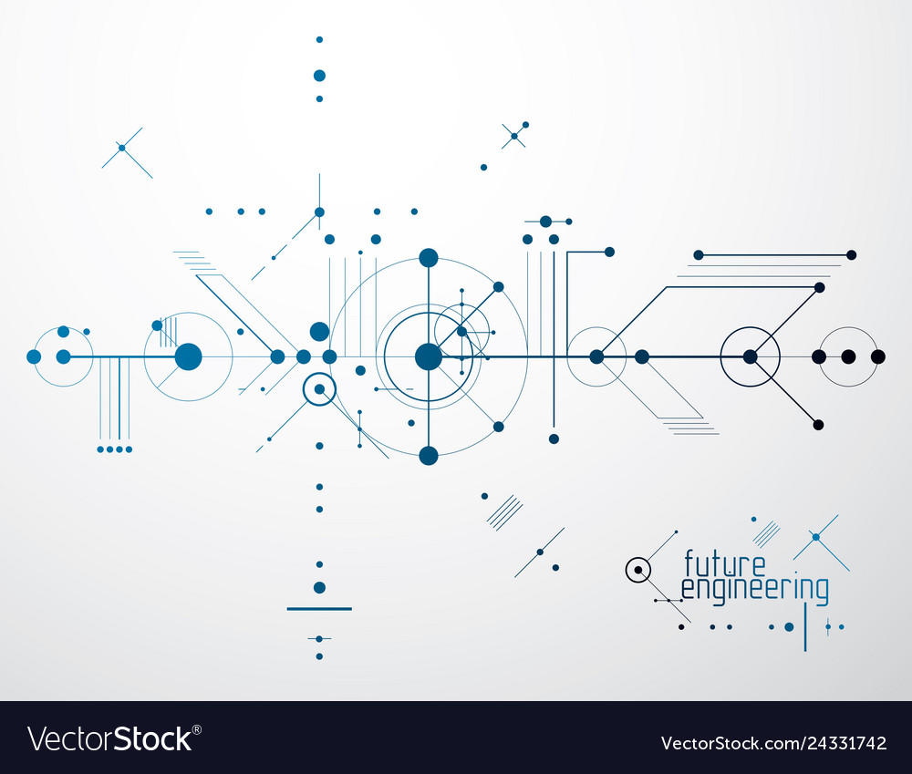 Mechanical engineering technology abstract Vector Image