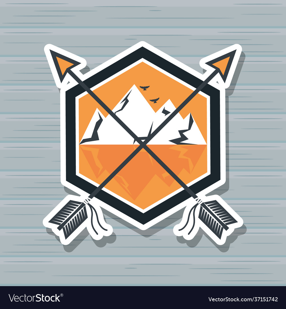Mountains patch design Royalty Free Vector Image