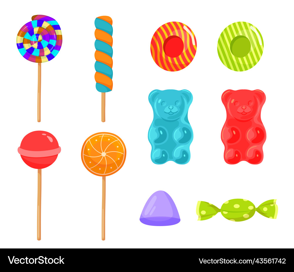 Set of candies Royalty Free Vector Image - VectorStock