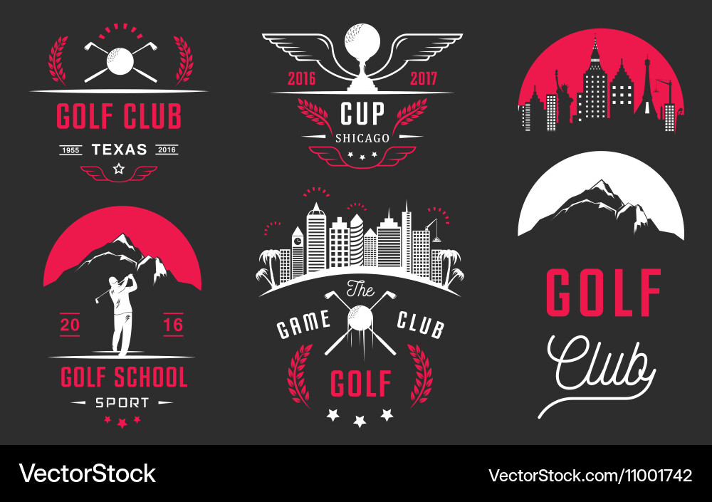 Set of golf logo labels and emblems Royalty Free Vector