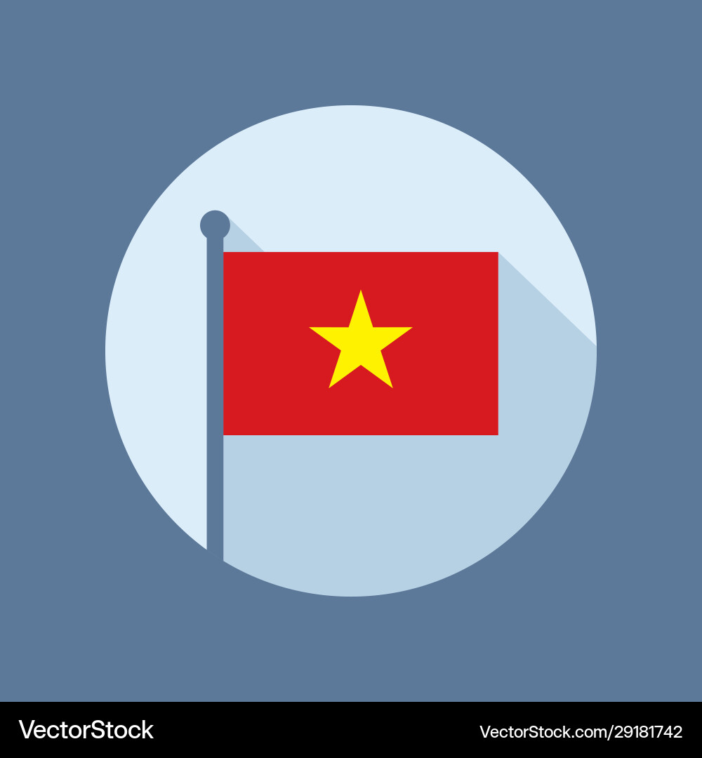 Vietnam national flag flat icon Royalty Free Vector Image