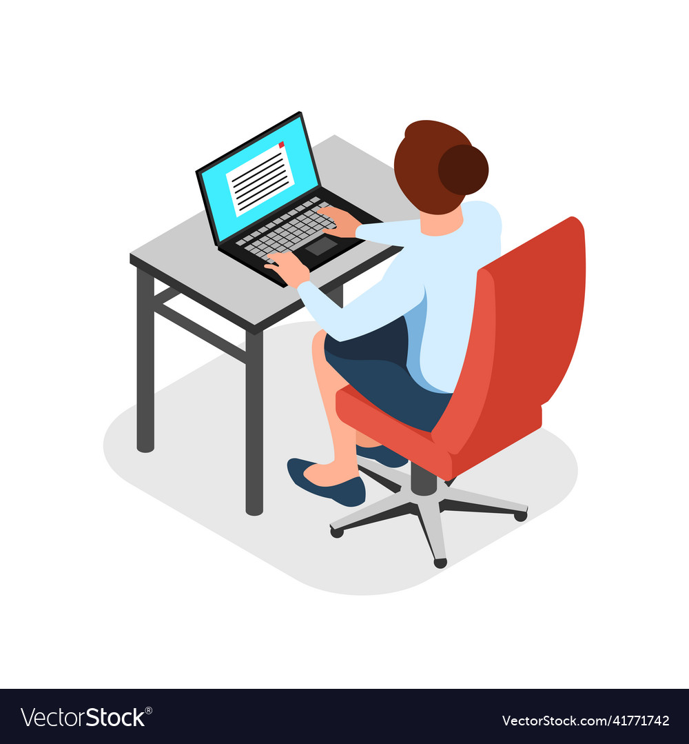 Workplace working on computer businessman Vector Image