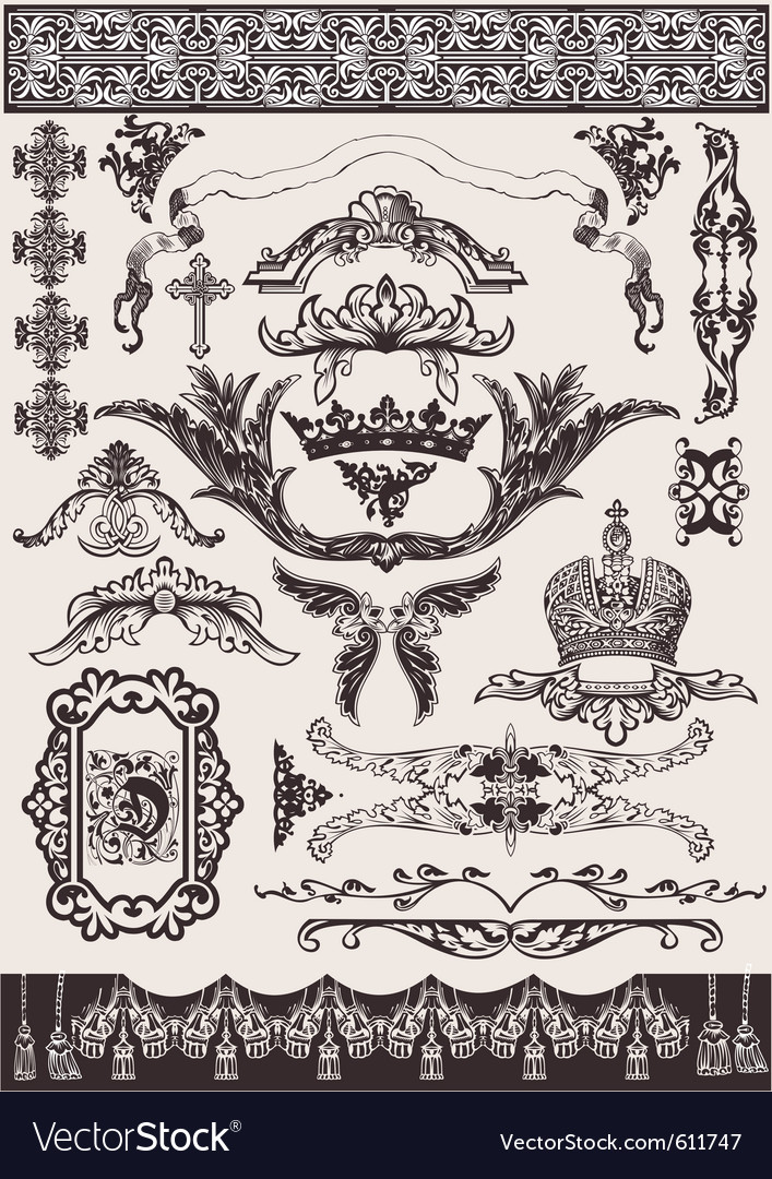 Calligraphic design elements Royalty Free Vector Image