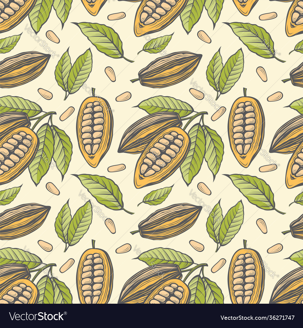 Cocoa seamless pattern Royalty Free Vector Image