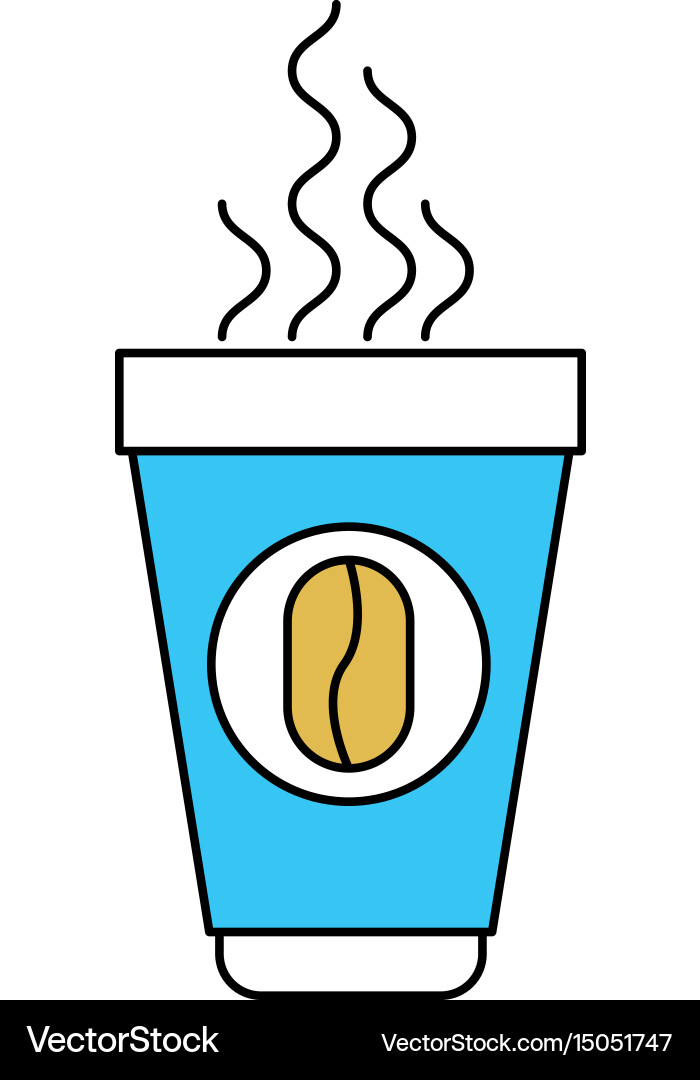 Color sectors silhouette disposable cup Royalty Free Vector