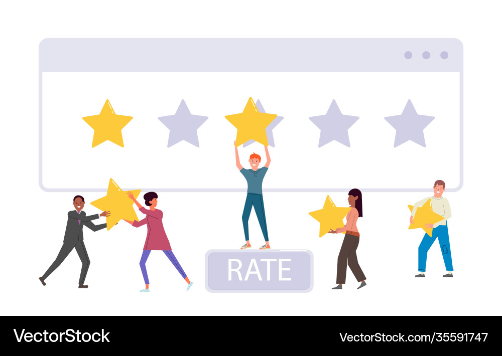 Diverse multiethnic people voting giving rating Vector Image