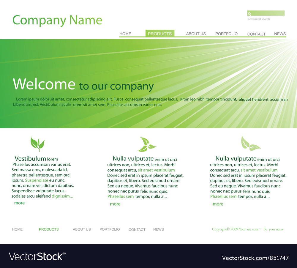 Editable website template Royalty Free Vector Image