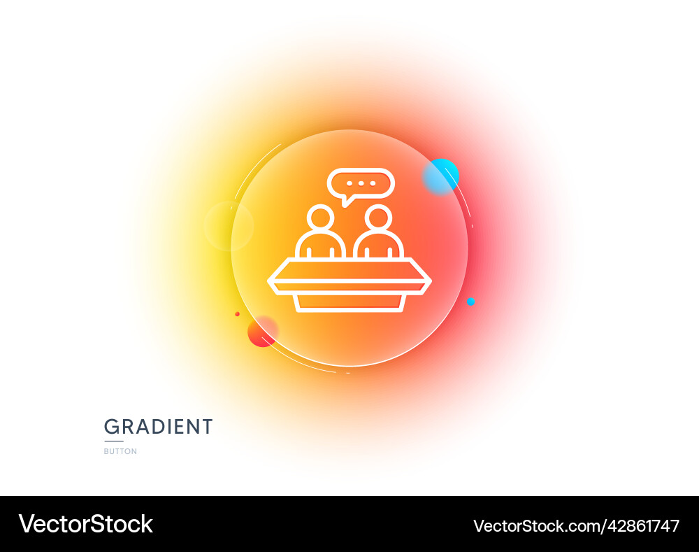 Employees talk line icon collaboration sign Vector Image
