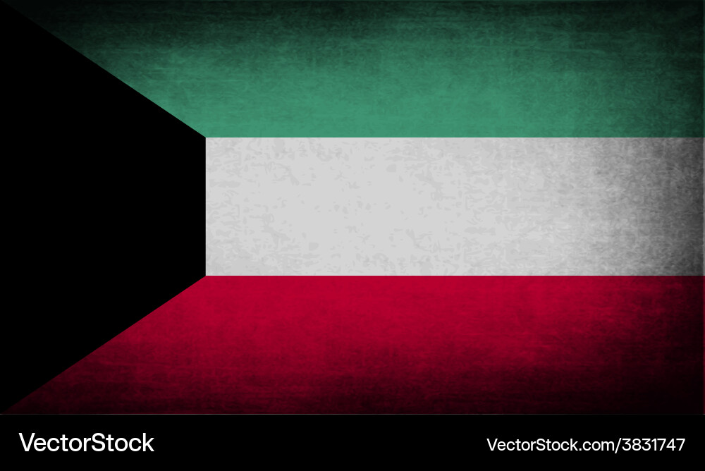 Flag of kuwait with old texture Royalty Free Vector Image