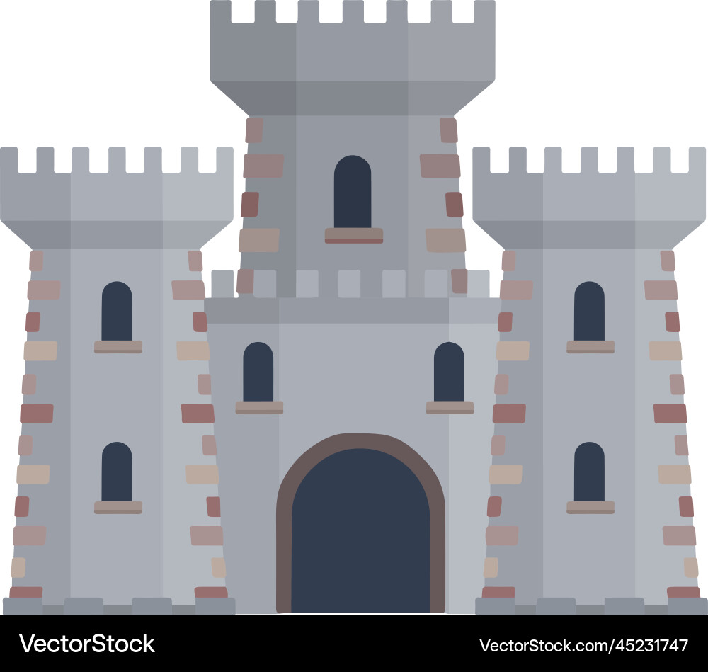 Medieval european stone castle Royalty Free Vector Image