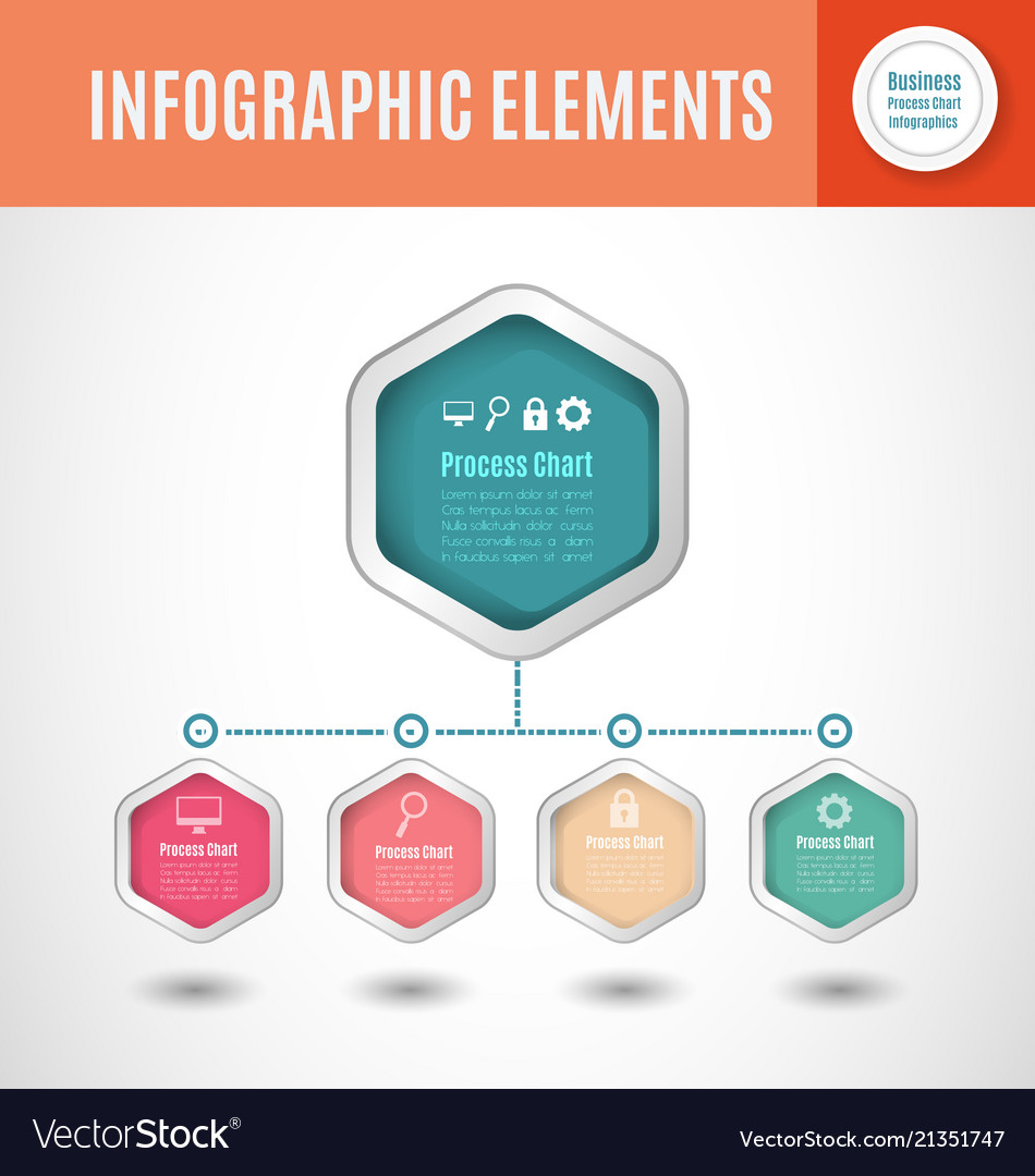 Process chart infographic Royalty Free Vector Image