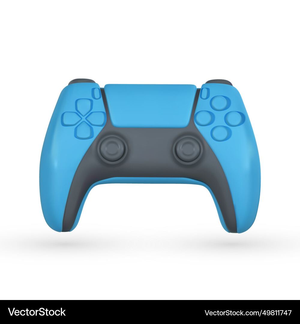 Realistic 3d game pad in cartoon style stick Vector Image