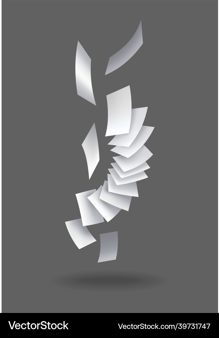 Realistic falling paper sheets set of flying Vector Image