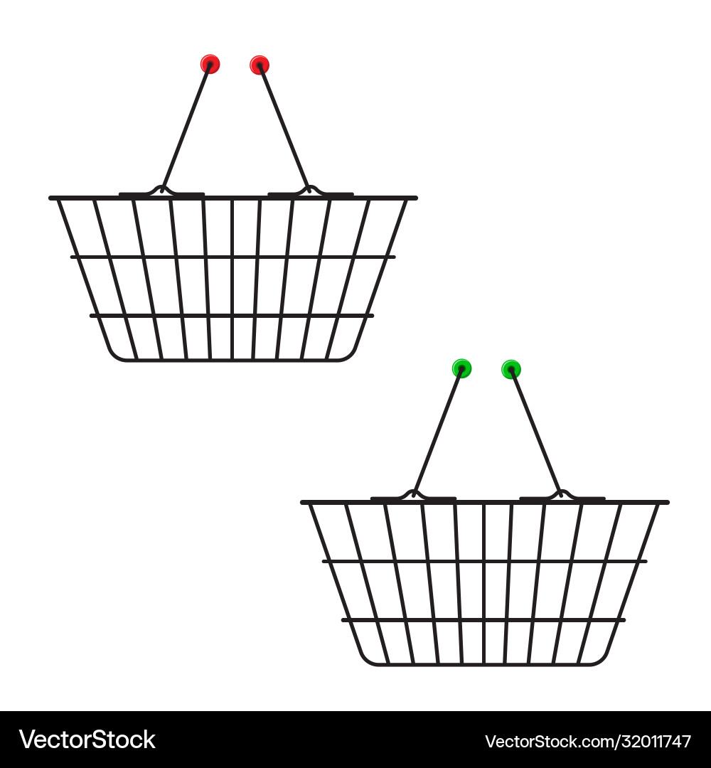 Realistic shopping market basket Royalty Free Vector Image