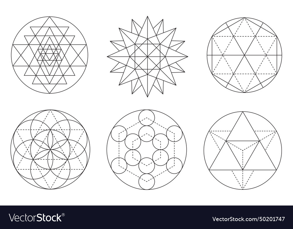 Sacred geometry design elements set Royalty Free Vector Sacred geometry design elements set Royalty Free Vector