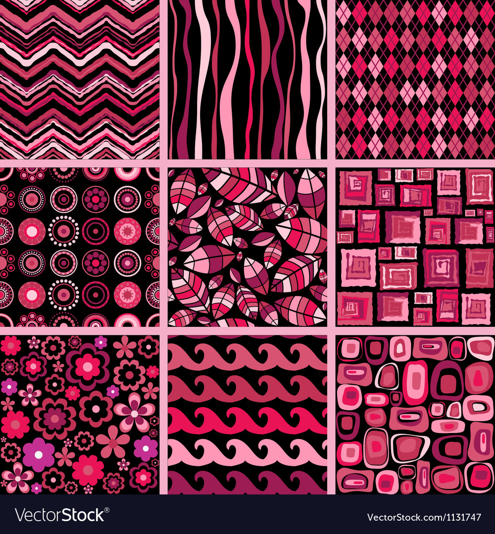 Set stylish seamless patterns Royalty Free Vector Image