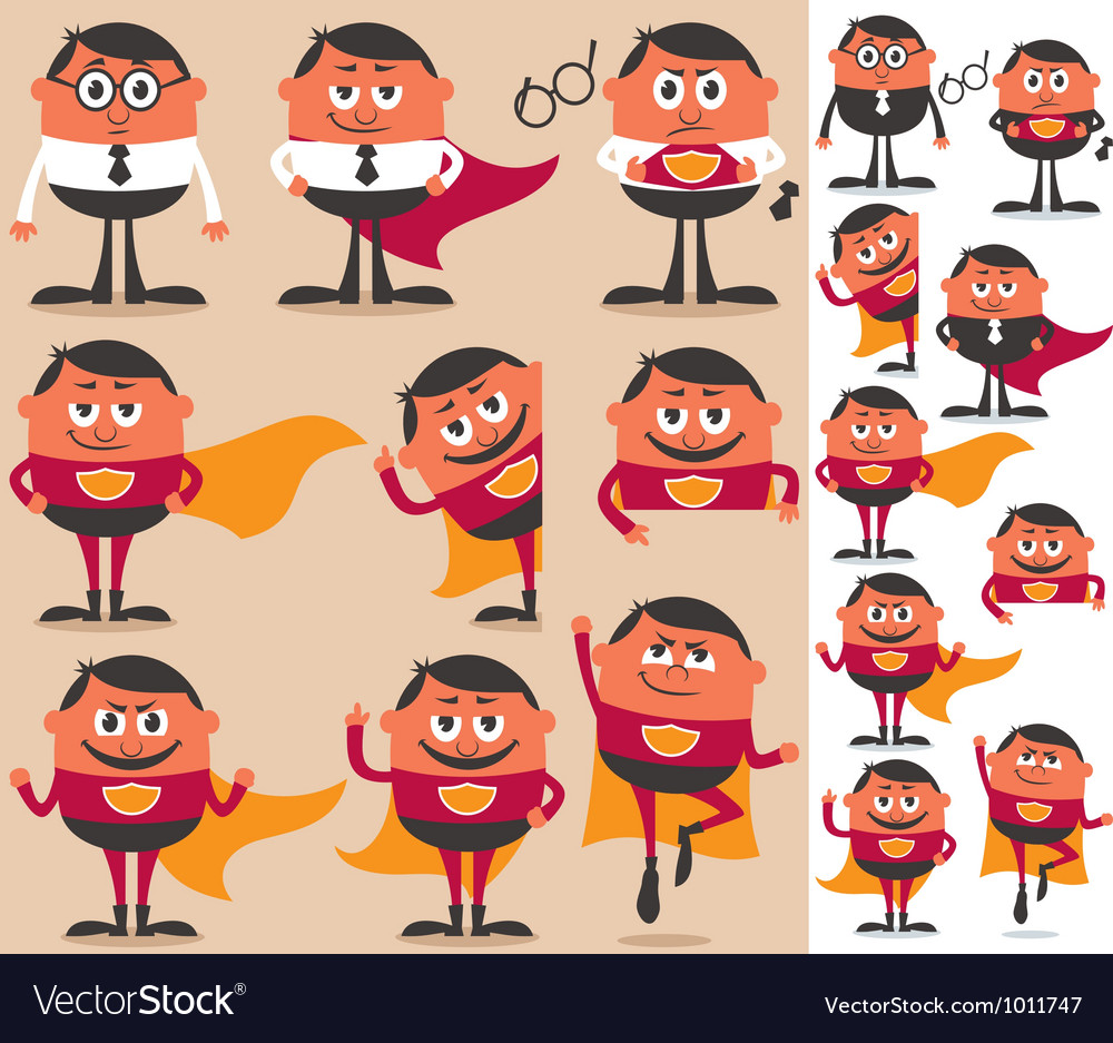 Superhero set Royalty Free Vector Image - VectorStock