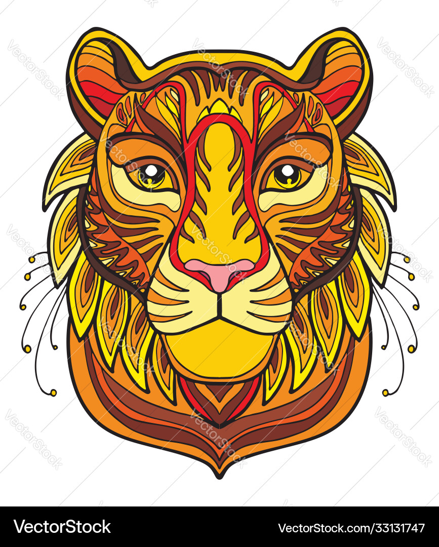 Tiger colorful Royalty Free Vector Image - VectorStock