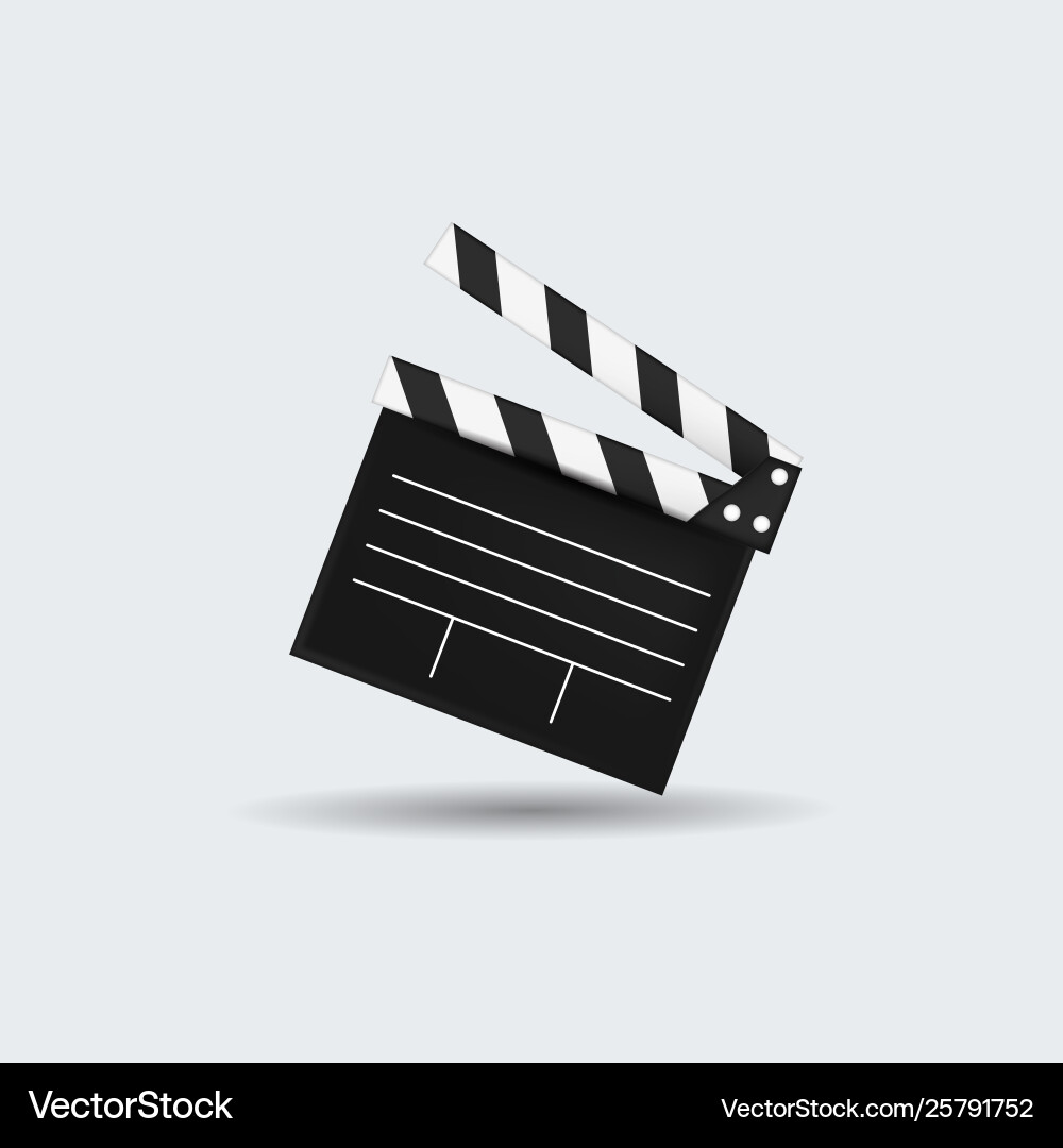 Creative 3d realistic movie clapper board art Vector Image