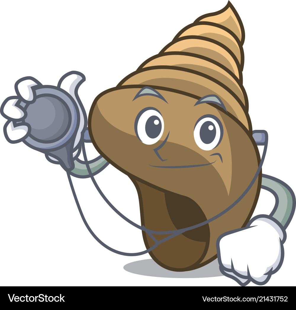 Doctor spiral shell character cartoon Royalty Free Vector