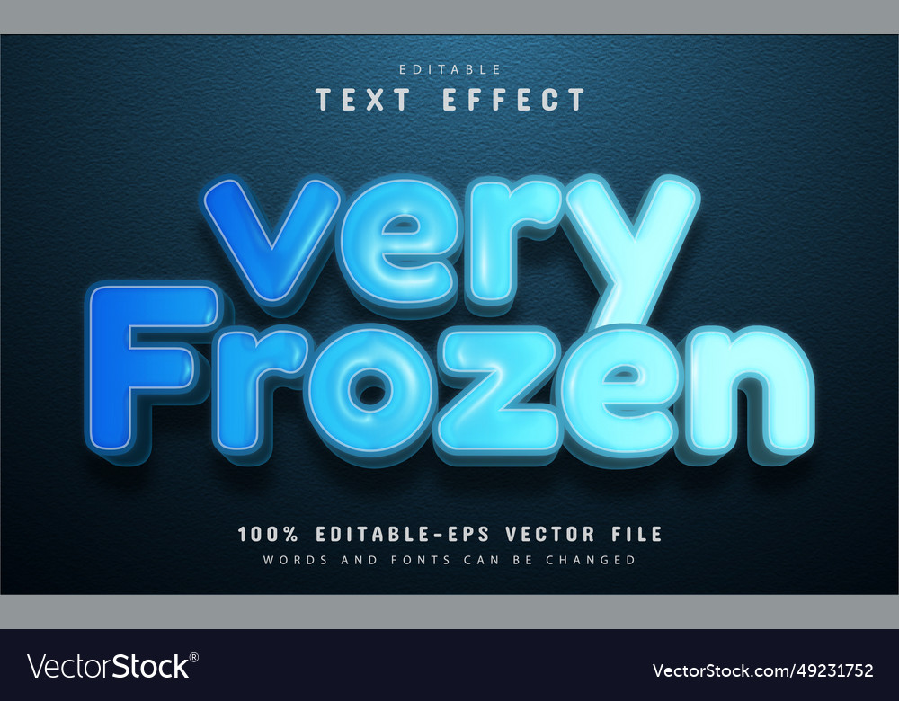 Frozen text effect Royalty Free Vector Image - VectorStock