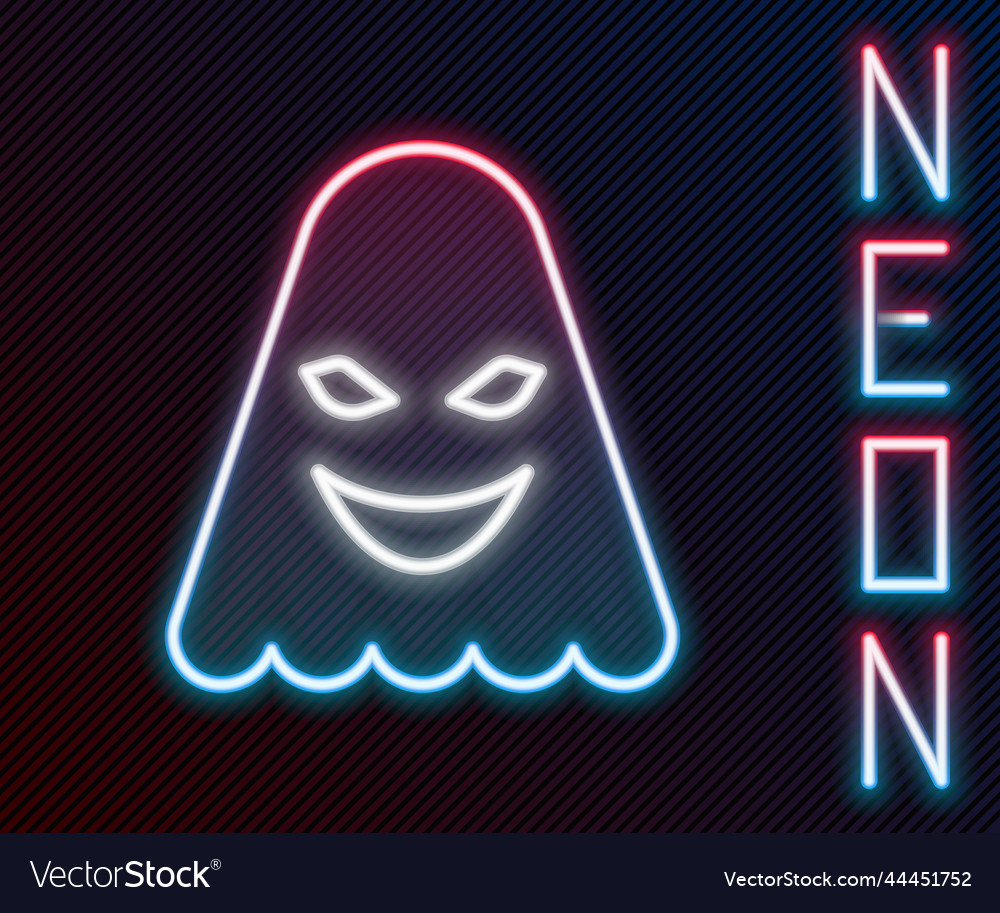 Glowing neon line ghost icon isolated on black Vector Image