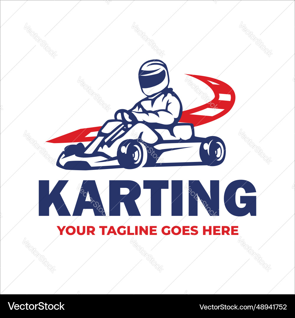 Go kart logo template karting logo Royalty Free Vector Image